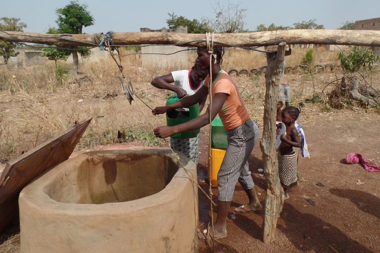 A suburb where people are using the open well - Myra's Wells